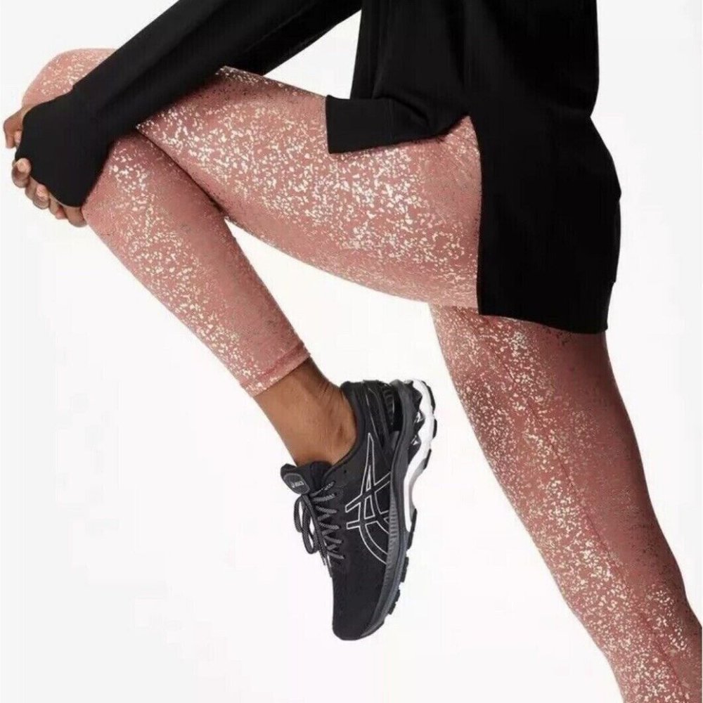 Sweaty Betty Red Terrazzo Disco Metallic Tights, Size… - Gem